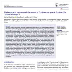 New Publication - Phylogeny and taxonomy of the genera of Erysiphaceae ...
